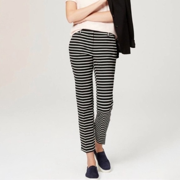 LOFT | Pants & Jumpsuits | Loft Tall Striped Riviera Cropped Pants In Marisa Fit | Poshmark